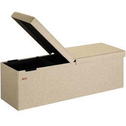 Casaria Sitzbank Beige 115x38x38cm mit Klappdeckel