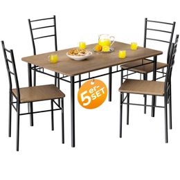 Casaria Sitzgruppe Leo 5-tlg Braun