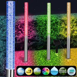 Monzana LED Solar Steckleuchte 4er-Set mit Farbwechsler