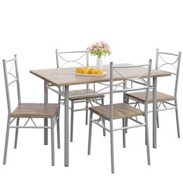 Casaria Sitzgruppe Paul 5-tlg Eiche
