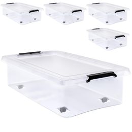 Deuba Aufbewahrungsbox 4er-Set Transparent 60x40x17cm 30L