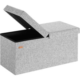Casaria Sitzbank Hellgrau 80x40x40cm mit Stauraum faltbar