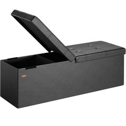 Casaria Sitzbank Schwarz 115x38x38cm mit Klappdeckel