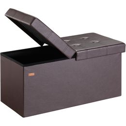 Casaria Sitzbank Braun 80x40x40cm mit Stauraum faltbar