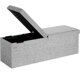 Casaria Sitzbank Hellgrau 115x38x38cm mit Klappdeckel