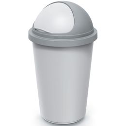Monzana Mülleimer Silber/Grau Kunststoff 50L