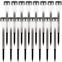 Monzana LED Solarleuchte 16er-Set Edelstahl