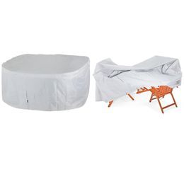 Kingsleeve Abdeckung Sitzgarnitur Vanamo Silber 420D Oxford 242x162x100cm