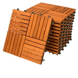 Casaria Holzfliese Akazie Quattro Mosaik 11er-Set 30x30cm