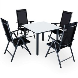 Casaria Garten-Sitzgruppe Bern 5-tlg Anthrazit Alu Milchglas