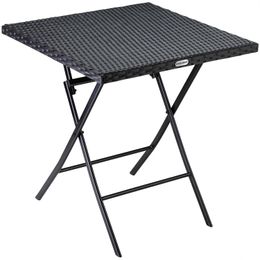Casaria Polyrattan Klapptisch Rom Schwarz 75x65x65cm
