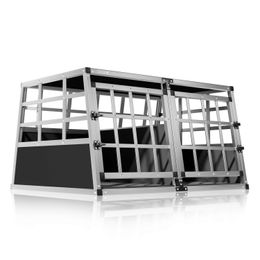 Cadoca Hundetransportbox XL Alu 89x70x51cm