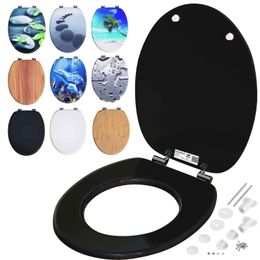Casaria Toilettensitz Schwarz mit Absenkautomatik