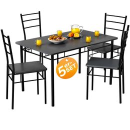 Casaria Sitzgruppe Leo 5-tlg Anthrazit