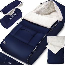 Monzana Babyfußsack Marine Kinderwagen geeignet mit Beutel