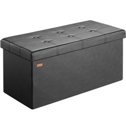 Casaria Sitzbank Schwarz 80x40x40cm MDF faltbar