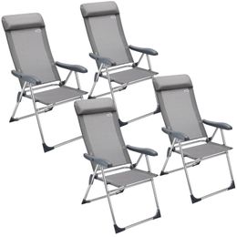 Casaria Gartenstuhl 4er-Set Silber Alu