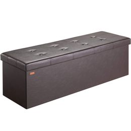 Casaria Sitzbank Braun 115x38x38cm mit Stauraum faltbar