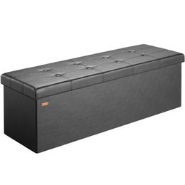 Casaria Sitzbank Schwarz 115x38x38cm mit Stauraum faltbar