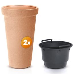 Casaria Blumentopf 2er-Set Terrakotta 63x40cm