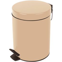 Kosmetikeimer Spirella "Sydney", beige (beige, sand), Ø:17cm, Metall, Mülleimer, mit herausnehmbaren Inneneimer, Fassungsvermögen 3L