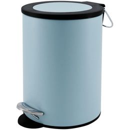 Kosmetikeimer Ridder "Beauté", blau (hellblau, schwarz), H:24cm Ø:17cm, Edelstahl, Mülleimer, 3 Liter Fassungsvermögen