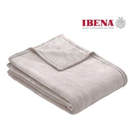 Wohndecke Ibena "Uni Fleecedecke Olbia", grau (hellgrau), B:130cm L:180cm, Kunstfaser, Wohndecken, einfarbig schick, Kuscheldecke