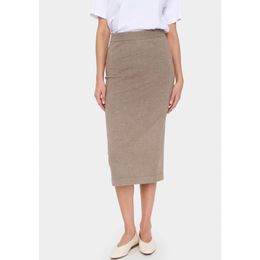 Strickrock Saint Tropez "MilaSZ Skirt", Damen, Gr. S (36), braun (atmos melange), Strick, Obermaterial: 80% Viskose, 20% Polyacryl, meliert, modisch, kniebedeckend, Röcke