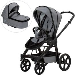 Kombi-Kinderwagen Hartan "Rock it GTR Outdoor", Baby, grau (graphit), Aluminium, Polyester, Baumwolle, Kinderwagen, Made in Germany