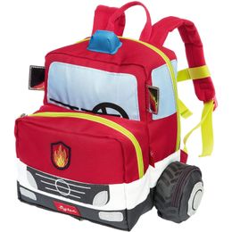 Kinderrucksack Sigikid "Feuerwehr, 28 cm", Kinder, Gr. B/H/T: 25cm x 28cm x 18cm, rot, Polyester, Rucksäcke