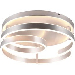 Trio LEUCHTEN LED Deckenleuchte "MARNIE, spiralförmige LED Deckenlampe indirektes Licht warmweiß 3000K", grau (aluminiumfarben), 1 flammig, Ø 55,0cm H: 21,0cm,, Lampen, 6800 Lumen Ø 55cm 3 Stufen dimmbar über Wandschalter Wohnzimmer LED