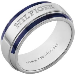 Fingerring Tommy Hilfiger "PARKER, 2790602G,H" Gr. 62, blau (edelstahlfarben, blau), Fingerringe, Herren, 62, Edelstahl, 5mm