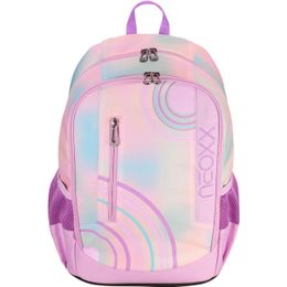 Schulrucksack neoxx "Flow, Candy Party", Kinder, Gr. B/H/T: 28cm x 42,5cm x 18cm, next level, Polyester, Rucksäcke, teilweise aus recyceltem Material