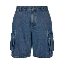 Cargoshorts Urban Classics "Urban Classics Herren Organic Denim Cargo Shorts", Herren, Gr. 31, Normalgrößen, blau (indigo washed), 100% Baumwolle, unifarben, normal, Hosen