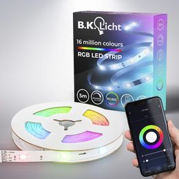 B.K.LICHT LED-Streifen "Wifi RGBIC", weiß, Flammen 150 St., Kabellänge 150,00m, Lichterketten, Lichtleiste, mit Musiksensor, smartes LED Band, Selbstklebend