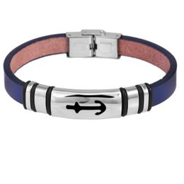 Adelia´s Edelstahlarmband ADELIA´S "Herren Armband aus Edelstahl 21 cm", blau, Armbänder, Herren, 21, Edelstahl