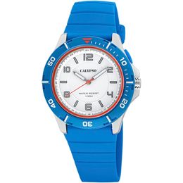 Quarzuhr Calypso Watches "Sweet Time", blau (blau, weiß), Armbanduhren, Kinder, Armbanduhr, Kinderuhr, Junge, analog