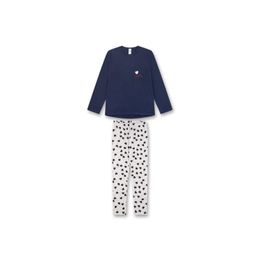 Schlafanzug Sanetta "Pyjama", Kinder, Gr. 176, blau (blau, beige), Obermaterial: 100% Baumwolle CO., Homewear-Sets