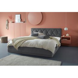 Polsterbett "Adamas", grau (anthrazit), L:210cm, Bezug: 100% Polyester, Polsterung: Polsterwatte, Material Gestell: gepolsterter Holzwerkstoff, Westfalia Schlafkomfort, Betten, auch mit Bettkasten, Knopfheftung mit Strasssteinen
