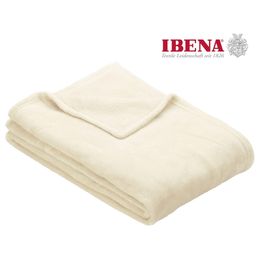 Wohndecke Ibena "Uni Fleecedecke Olbia", beige (creme), B:150cm L:200cm, Kunstfaser, Wohndecken, einfarbig schick, Kuscheldecke