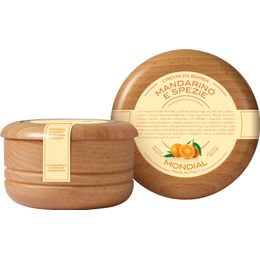 Rasiercreme "Luxury Shaving Cream Wooden Bowl Mandarino e Spezie", weiß, MONDIAL ANTICA BARBERIA, Rasierschäume, Herren, 140ml