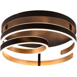 Trio LEUCHTEN LED Deckenleuchte "MARNIE, spiralförmige LED Deckenlampe indirektes Licht warmweiß 3000K", gold (schwarz goldfarben), 1 flammig, Ø 55,0cm H: 21,0cm,, Lampen, 6800 Lumen Ø 55cm 3 Stufen dimmbar über Wandschalter Wohnzimmer LED