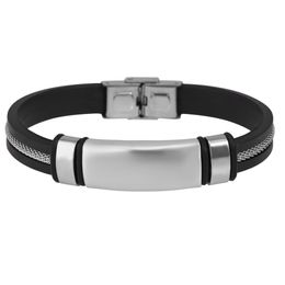 Adelia´s Edelstahlarmband ADELIA´S "Herren Armband aus Edelstahl 21 cm", silber, Armbänder, Herren, 21, Edelstahl