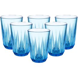 Becher APS "Tritan", blau (blau sky), H:12,5cm Ø:8cm, Kunststoff, Trinkgefäße, Glas-Set Wasserglas, Made in Germany, 6-teilig