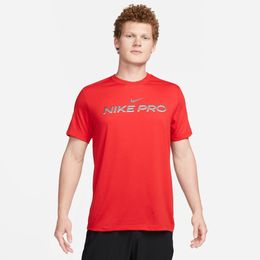 Trainingsshirt Nike "DRI-FIT MEN'S FITNESS T-SHIRT", Herren, Gr. S, rot (university rot), Obermaterial: 75% Polyester, 13% Baumwolle, 12% Viskose, sportlich, Kurzarm, Shirts