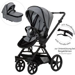 Kombi-Kinderwagen Hartan "Ivy GTR Outdoor Handbremse", Baby, grau (graphit), Aluminium, Kinderwagen, Made in Germany