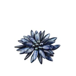 Brosche "Fiore", Damen, blau, Glas, Collezione Alessandro, Broschen, in Blumenform