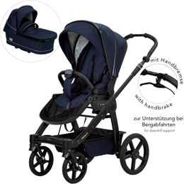 Kombi-Kinderwagen Hartan "Rock it GTR Outdoor mit Handbremse", Baby, blau (saphir), Aluminium, Polyester, Baumwolle, Kinderwagen, Made in Germany