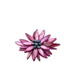 Brosche "Fiore", Damen, pink, Glas, Collezione Alessandro, Broschen, in Blumenform