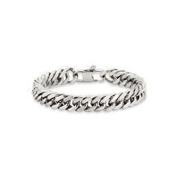 Armband Bruno Banani "Schmuck Geschenk, Armkette Panzerkette 10 mm breit Silber" Gr. 21, silber (edelstahlfarben), Armbänder, Herren, 21, Edelstahl